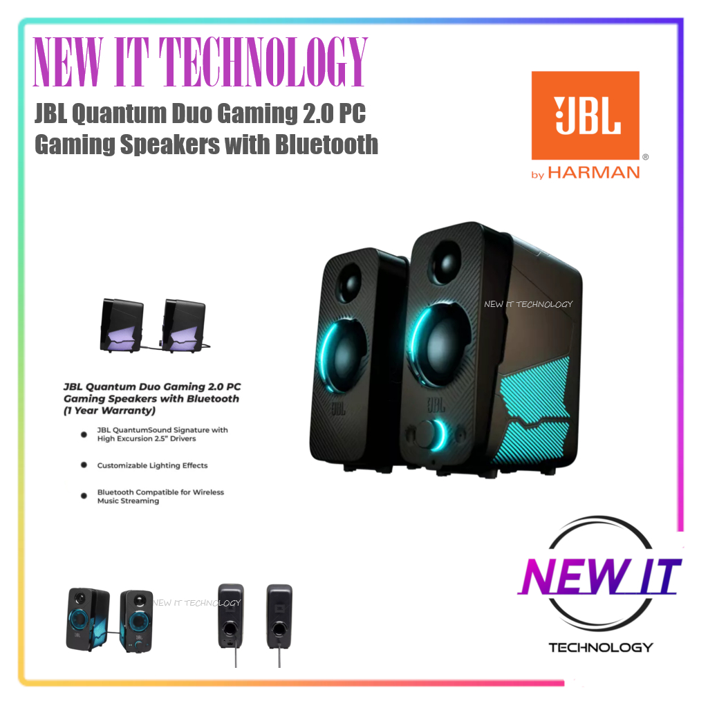 JBL Quantum Duo 2.0 20W Bluetooth 4.2 Gaming Speakers,USB Powered,PC ...