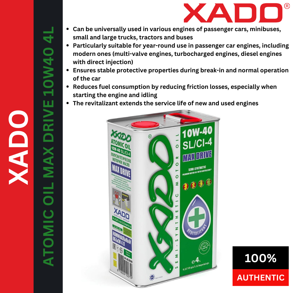 XADO ENGINE OIL 10W40 SL/CI-4 - ENGINE OIL 4LITER | Shopee Malaysia