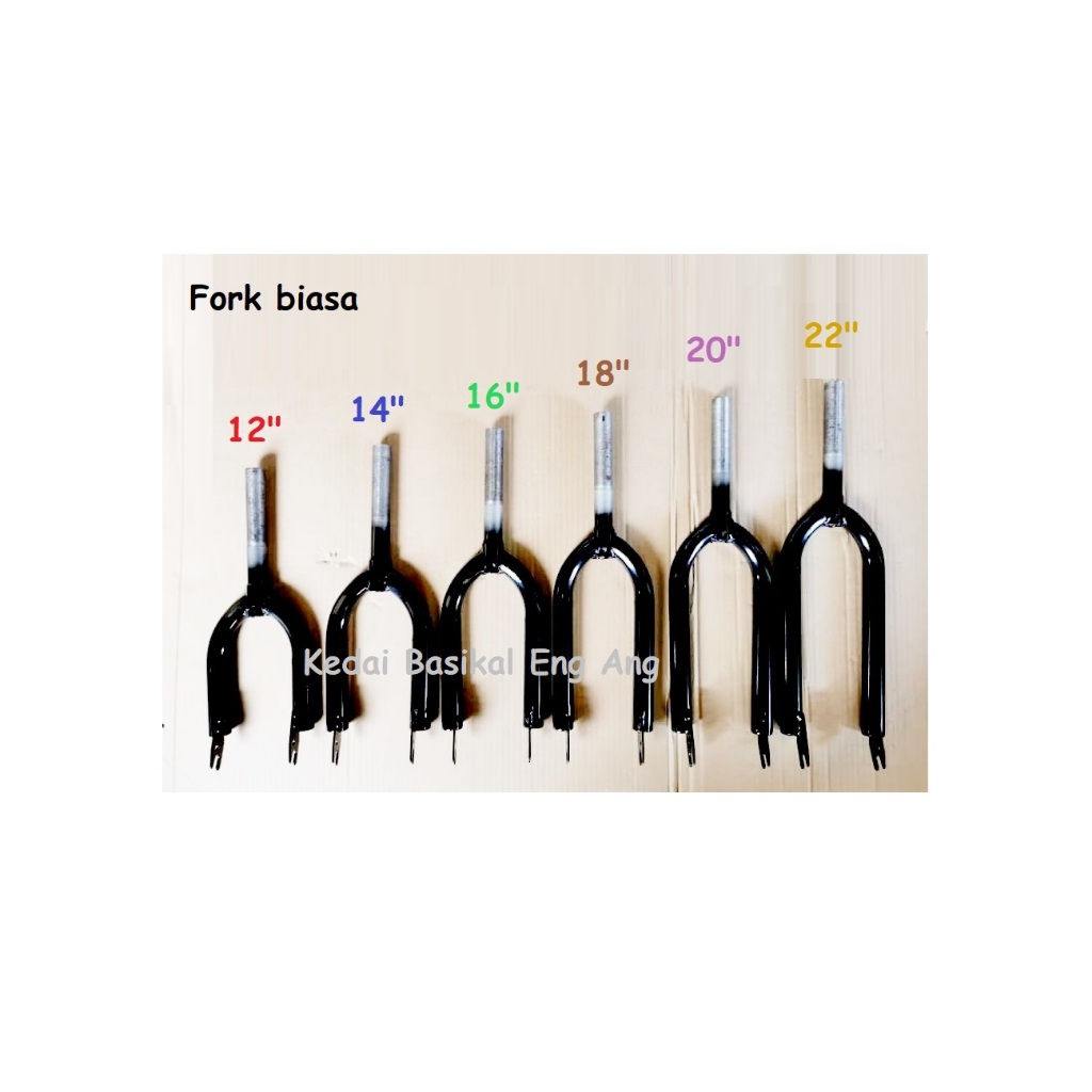 Fork biasa untuk basikal size 12" 14" 16" 18" 20" 22" , thread lebih ...