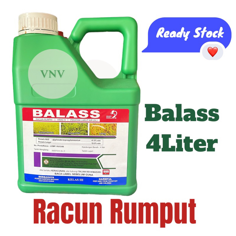 Balass 4L Racun rumpai/Racun serap/Glyphosate 41% | Shopee Malaysia