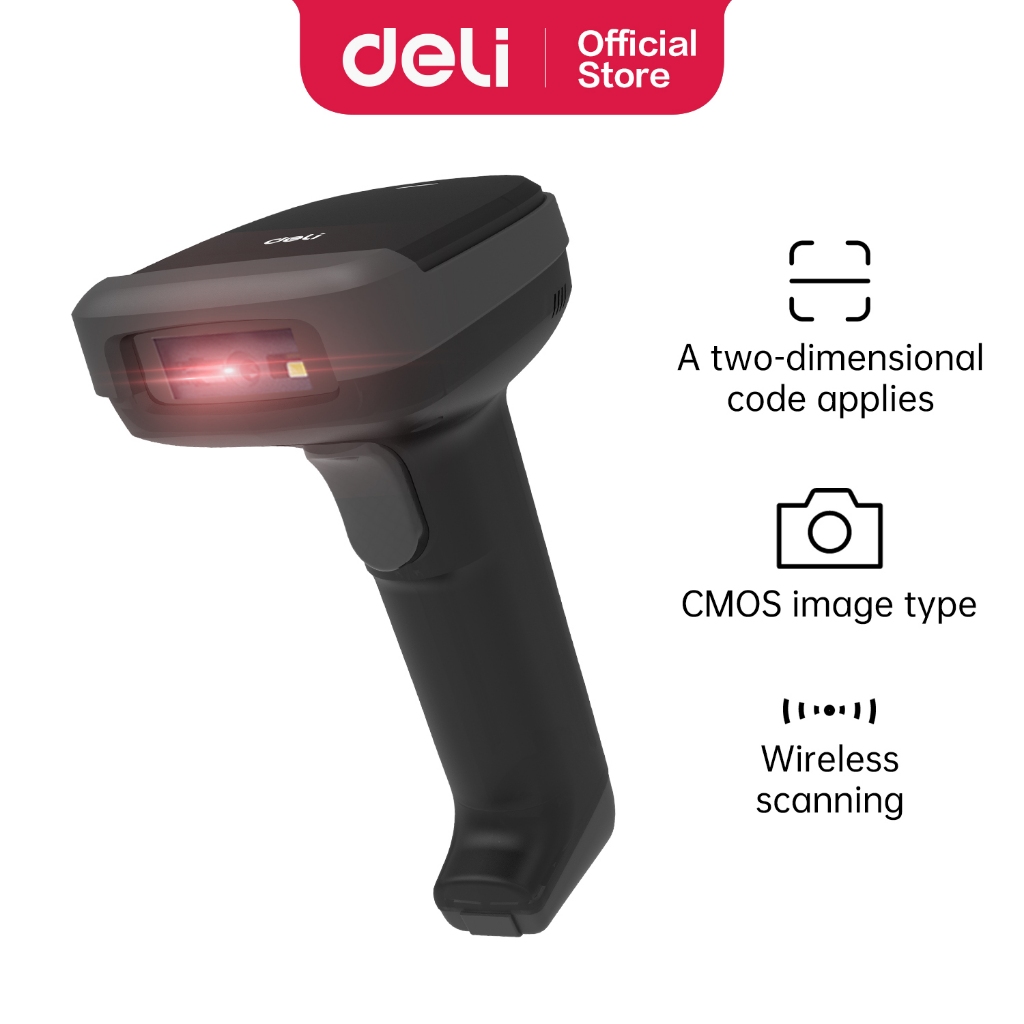 Deli Hand-Held Wireless Barcode Scanner ES221 | Shopee Malaysia