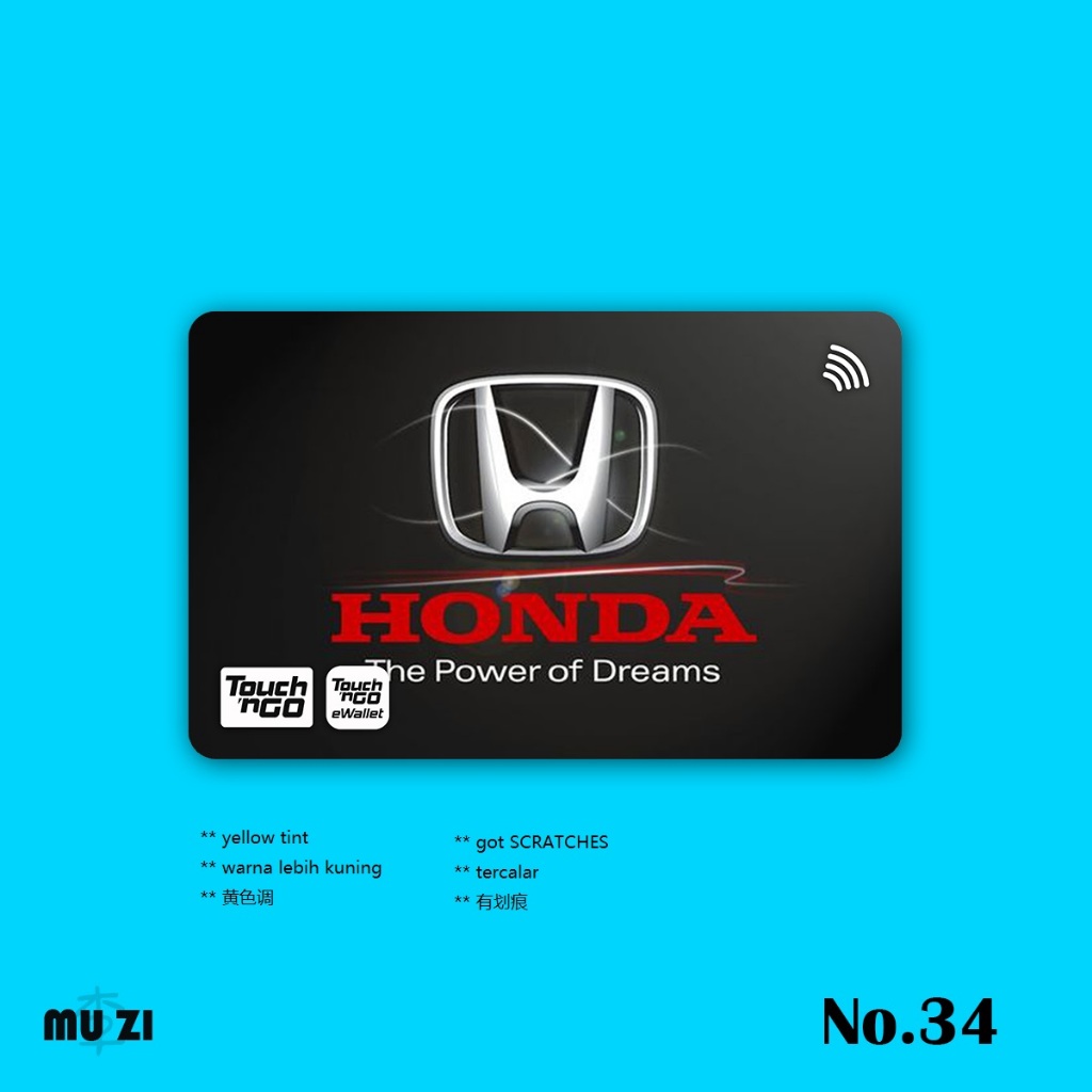 GLOSSY Honda TnG Card STICKER NFC STICKER Waterproof Thick Hard ...