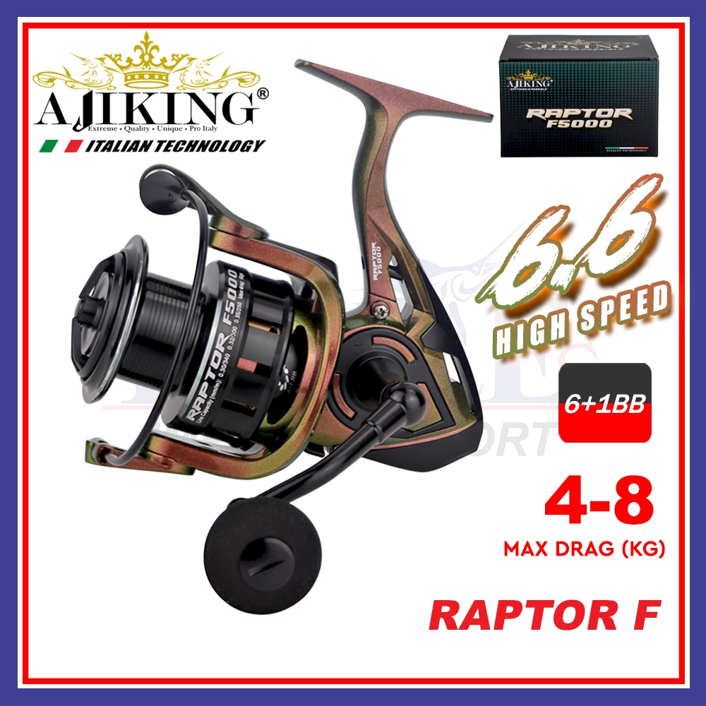 Ajiking Raptor F Mesin Pancing Spinning | Air Tawar | Kelajuan Tinggi ...