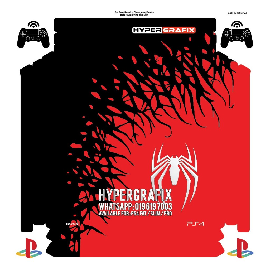 PS4 STICKER SKIN (PS4 FAT / PS4 SLIM / PRO) PS4 DESIGN 1500 | Shopee ...
