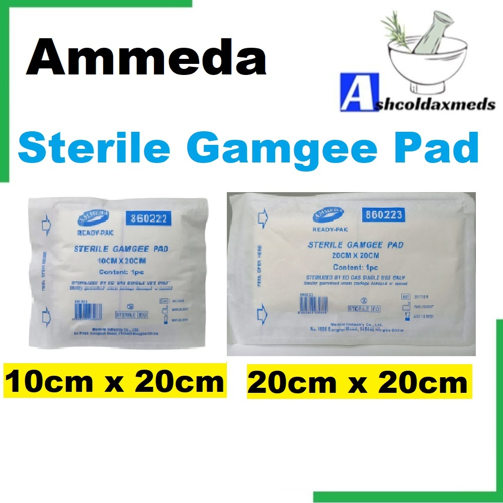 Ammeda Sterile Gamgee Pad 860223 (20cm x 20cm) or 860222 (10cm x 20cm ...