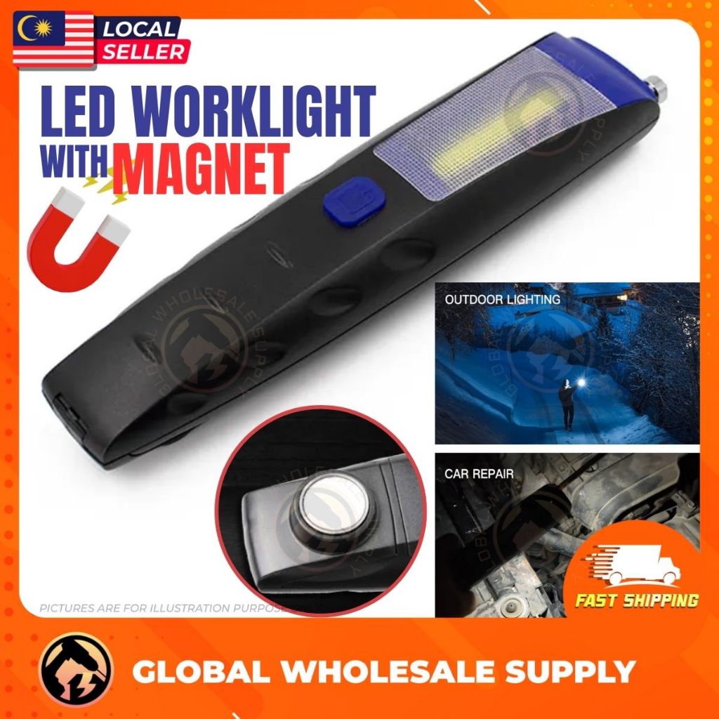 Multipurpose MAGNET + COB Flashlight Lampu Suluh Terang LED Torchlight ...