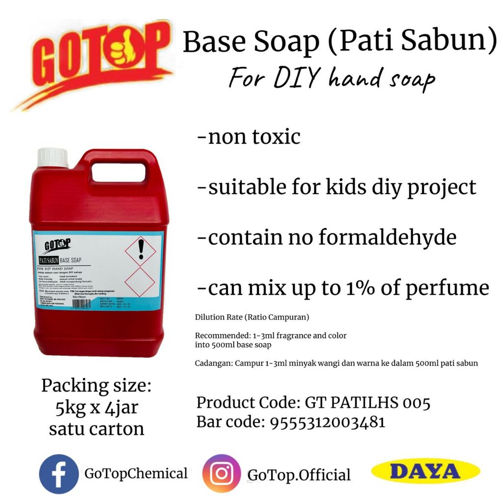 GOTOP Base Soap (pati sabun) for DIY Hand Soap | Shopee Malaysia