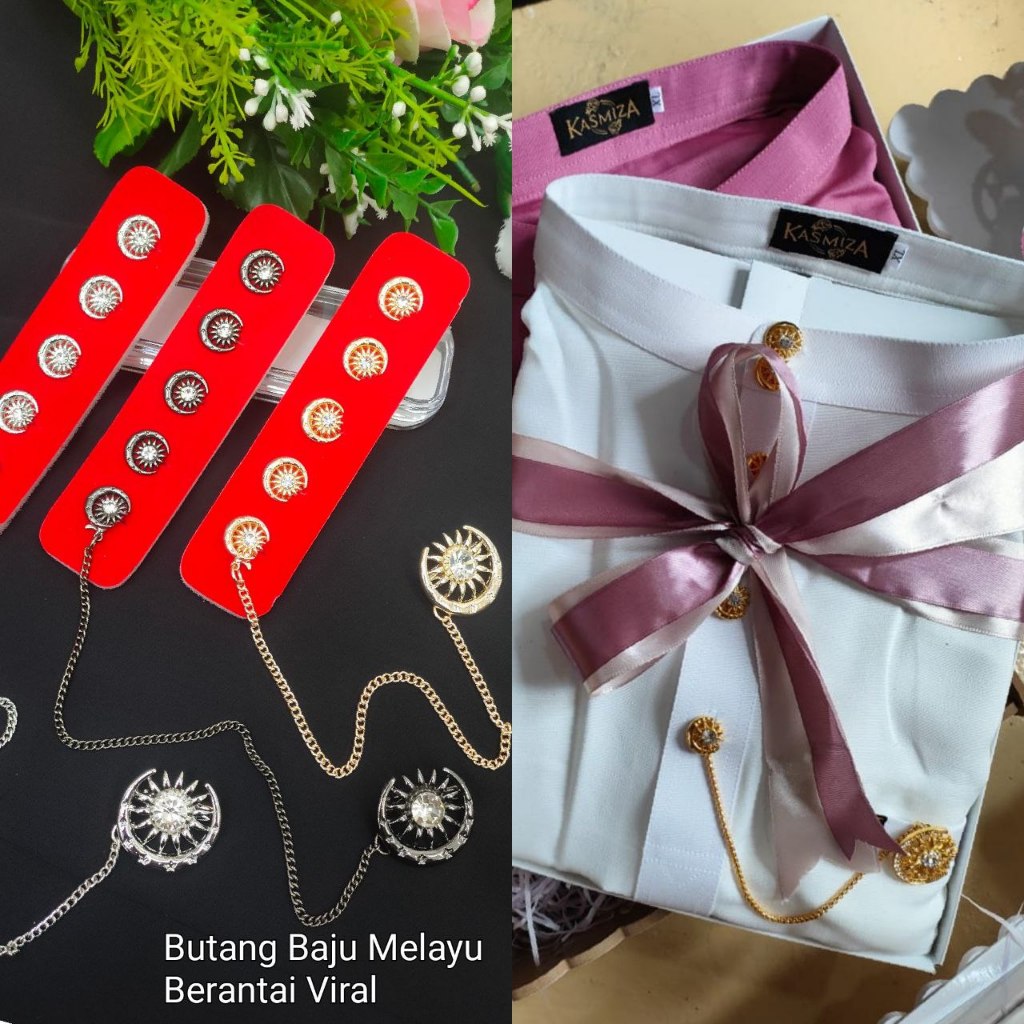 Butang Baju Melayu Berantai Exclusive Bulan Bintang Viral | Shopee Malaysia