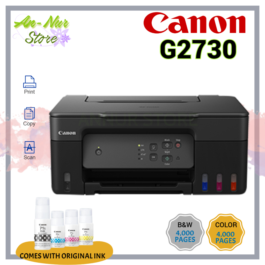Canon PIXMA G2730 Refillable Ink Tank Printer - Print Scan Copy Similar ...