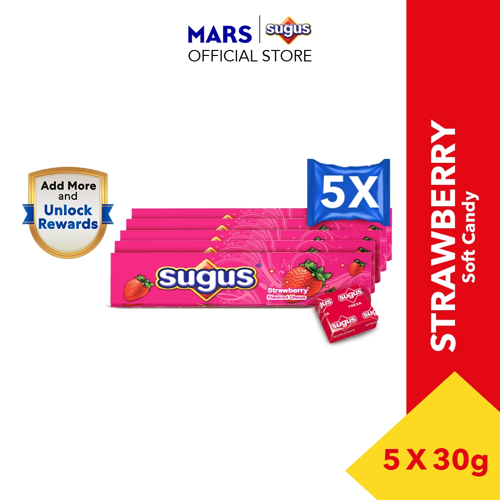 [Bundle of 5] Sugus Strawberry Bundle 30g x 5 Chewy Candy / Fruity ...