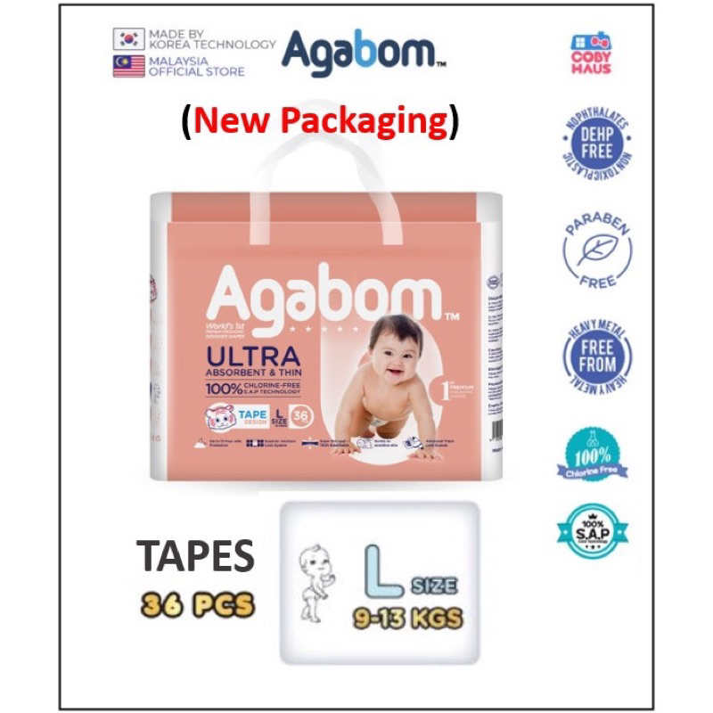 💥READY STOCK 💥 Agabom Baby Comfy Clorine Free Baby Diapers - Pants ...