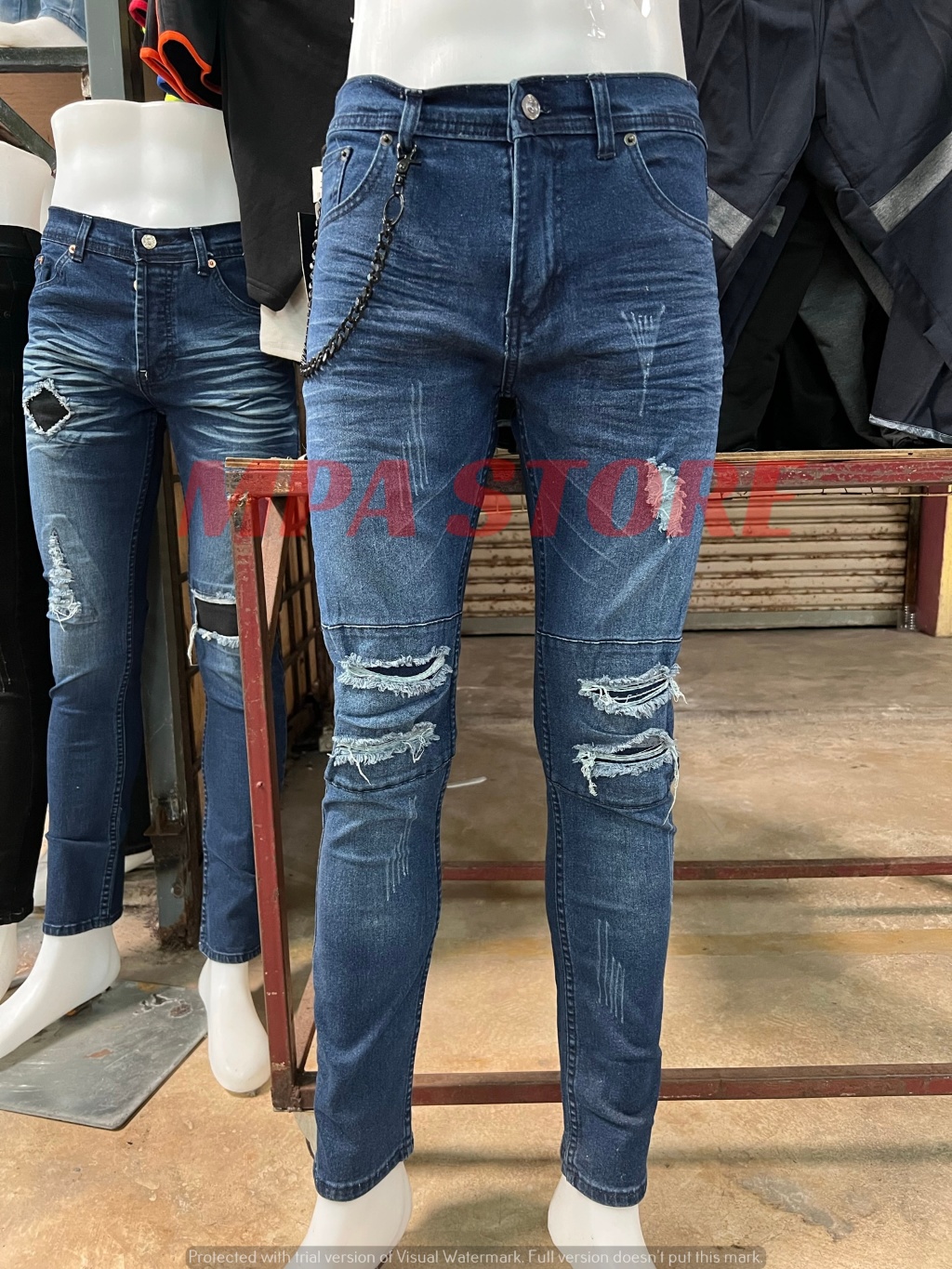 SELUAR JEANS SLIMFIT KOYAK AJ4 / RIPPED JEANS / KOYAK TAMPAL / JEANS ...