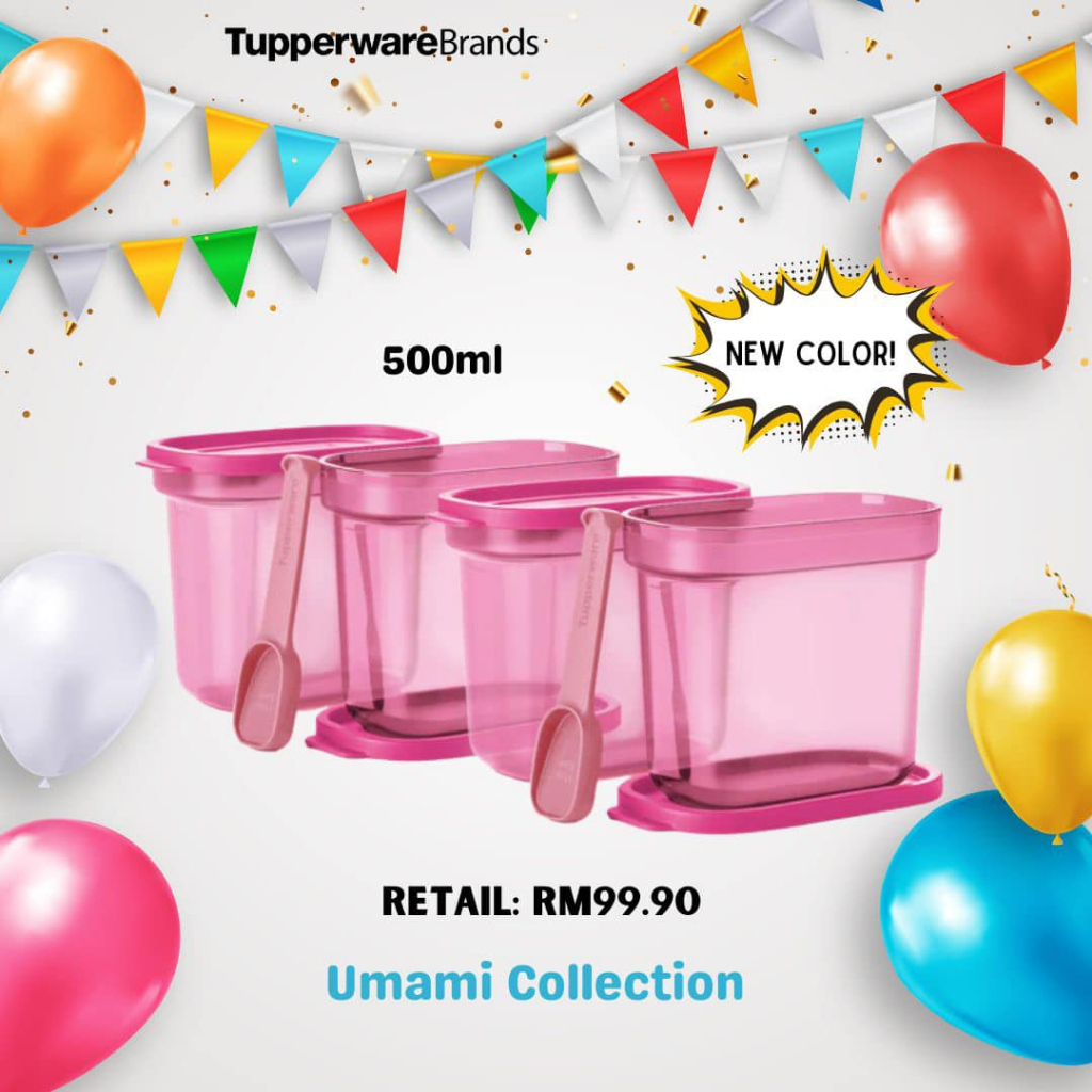 Tupperware Ezy Store 840ml With Spoon Salt Spice Container shelf saver Tupperware Umami ...