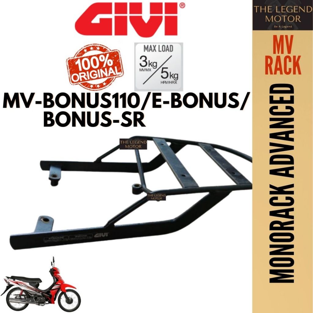 SYM E BONUS BONUS110 SR EBONUS GIVI MV MONORACK MONOTECH MONO RACK ...