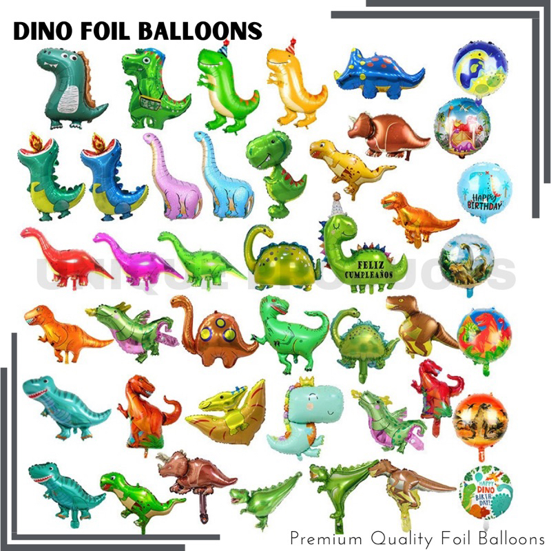 2D Dinasour Dinosaur Foil Balloon Dino Birthday Decoration Belon ...