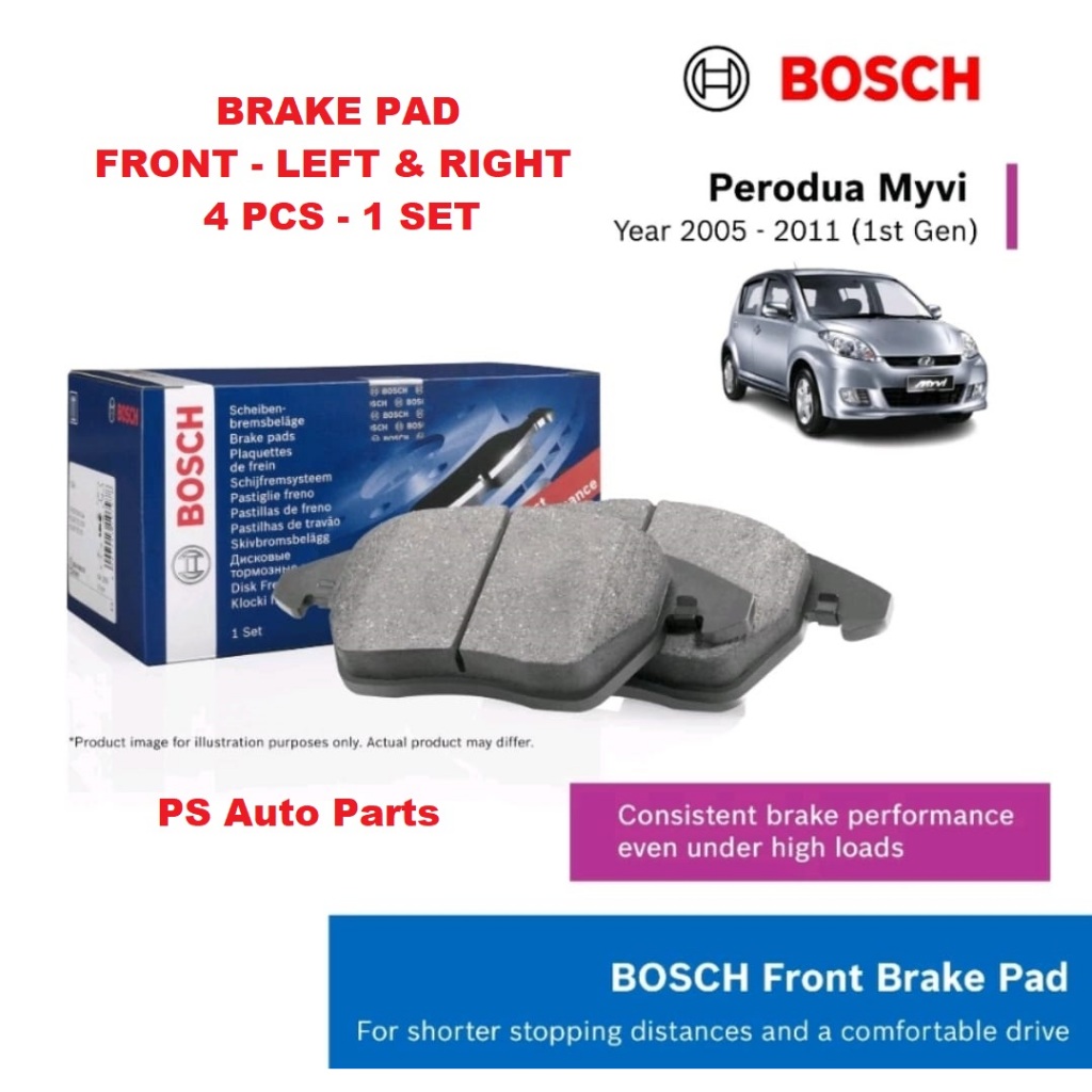 Perodua Myvi Front Disc Brake Pad Set BOSCH Brake Depan 4 Keping - 0 ...