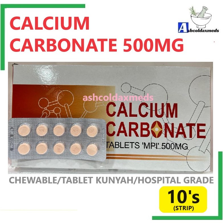 (STRIP) MPI CALCIUM CARBONATE 500MG CHEWABLE 10'S EXP03/2027 (ORANGE ...