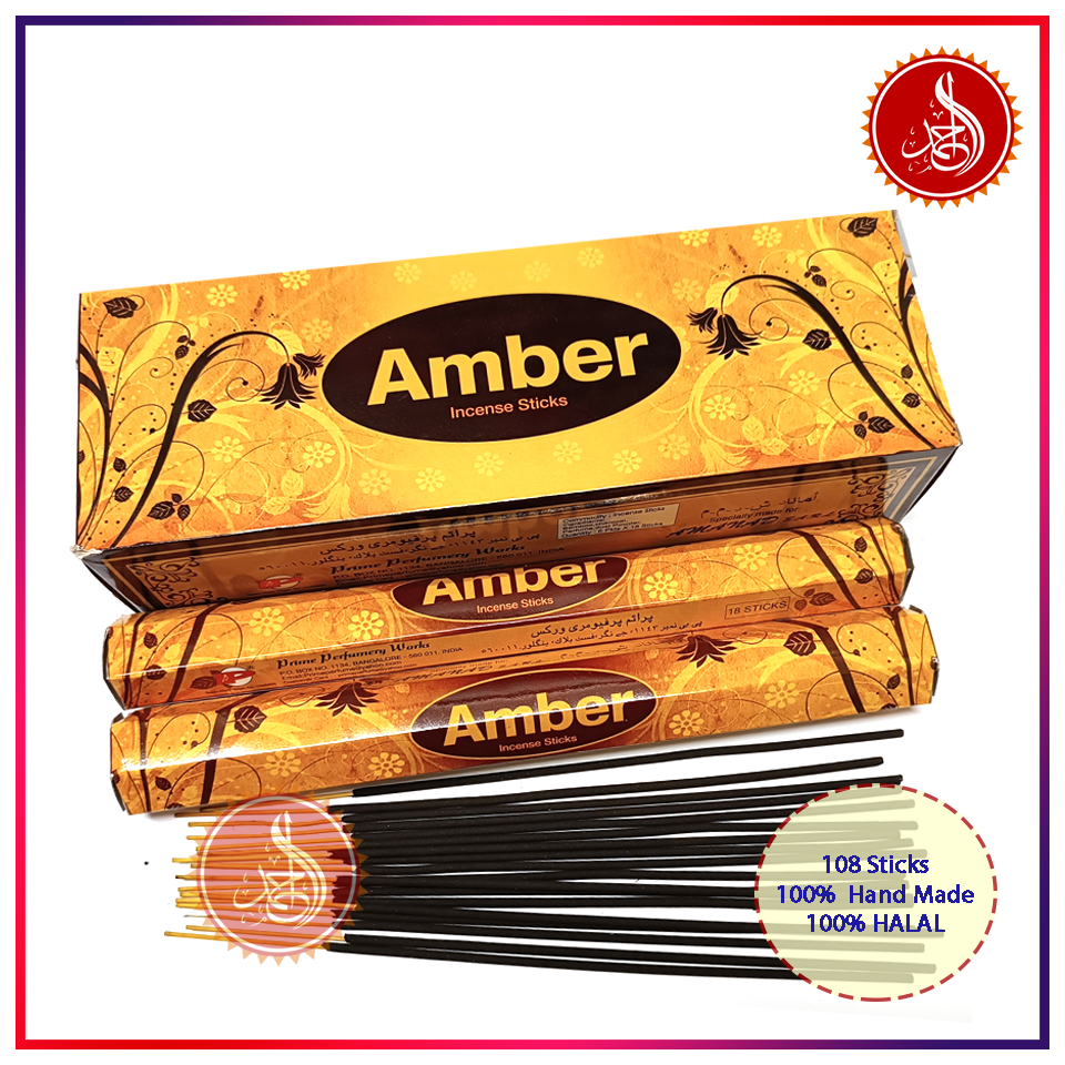 Prime Fragrances | AMBER INCENSE STICKS - BOX (6pack x 18Sticks) 100% ...