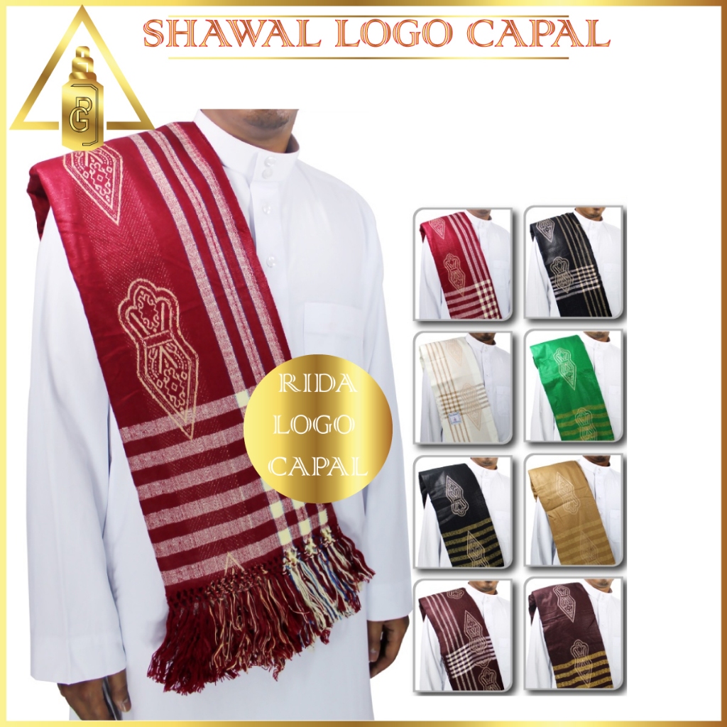 SHAWAL RIDA RIDAK LOGO CAPAL KAIN TEBAL WHITE/PUTIH & BLACK/HITAM ...