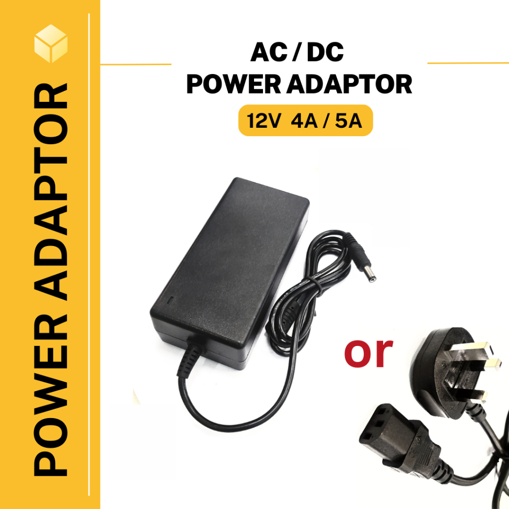 AC DC Power Adapter 12V 4A / 5A Power Supply Adapter for Monitor / TV ...