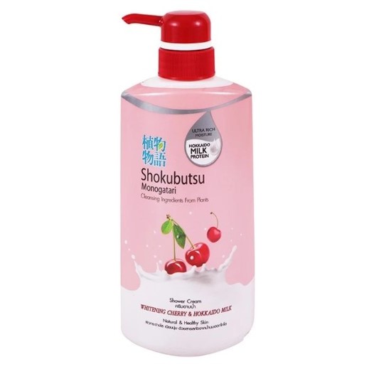 SHOKUBUTSU MONOGATARI SHOWER CREAM Whitening Cherry & Hokkaido Milk ...