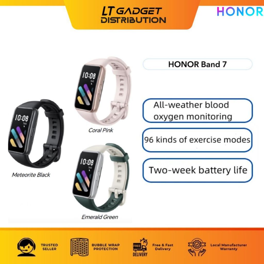 [NEW] HONOR Band 7 Smartwatch 1.47"Large AMOLED Screen 96 Sport Modes ...