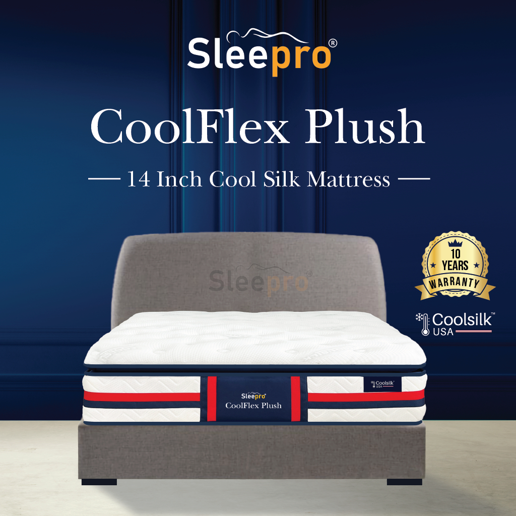 Sleepro CoolFlex Plush Mattress | 14-Inch CoolSilk ChiroXtra Spring + HD Reformed Latex | Shopee ...
