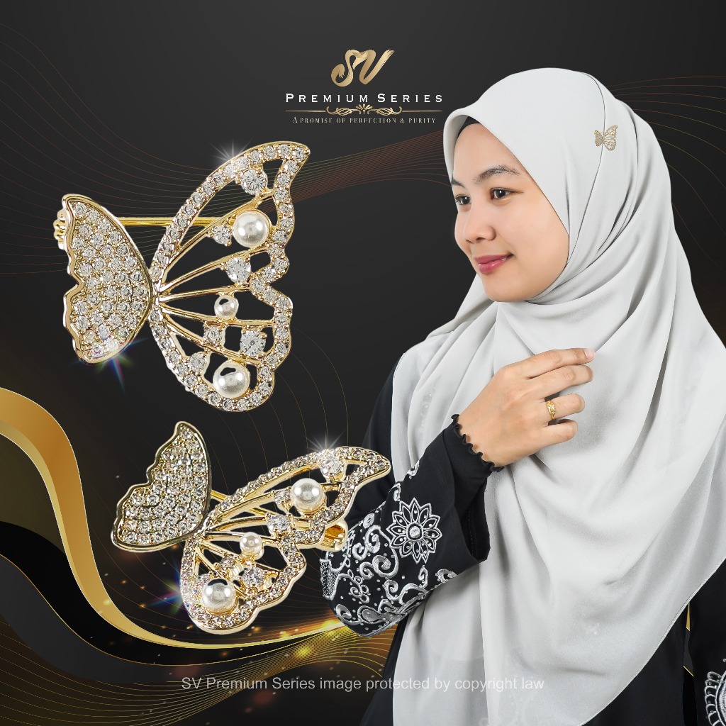 SV Premium Austria Brooch Pin Tudung Crystal Classic Kerongsang Tudung ...