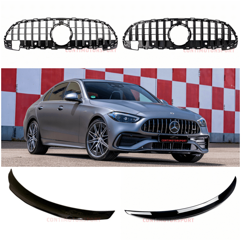 NEW C CLASS W206 C200 C300 AMG GT GRILLE GLOSS BLACK PSM TRUNK WING ...