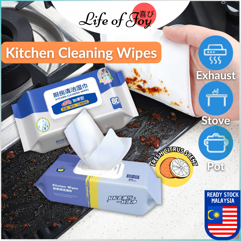 80 pcs Kitchen Cleaning Wipes Strong Decontamination Kitchen Wipes ...