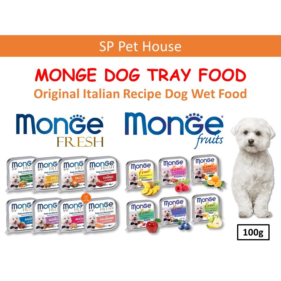 Monge Fresh / Fruits Wet Food Dog Tray - 100g | Shopee Malaysia