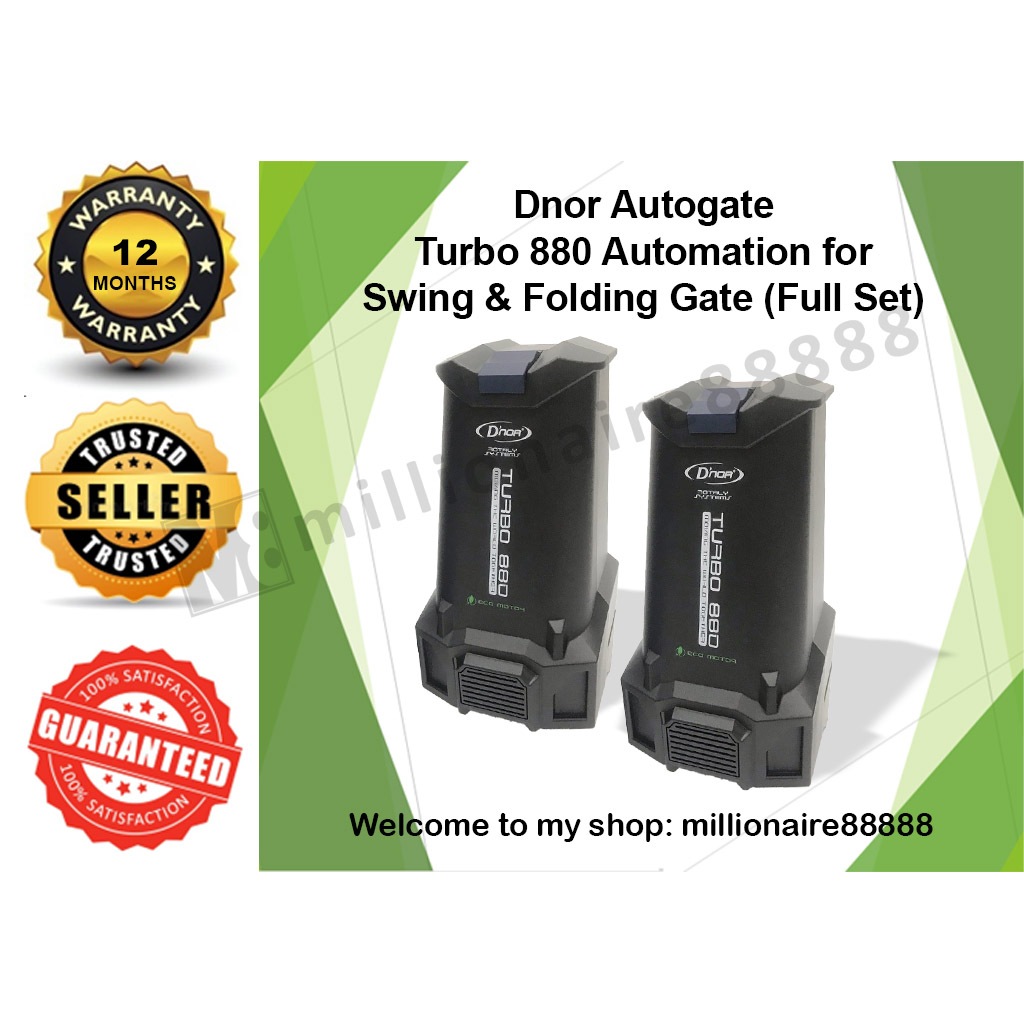 DNOR SWING & FOLDING AUTOGATE MOTOR TURBO 880 (FULL SET) | Shopee Malaysia