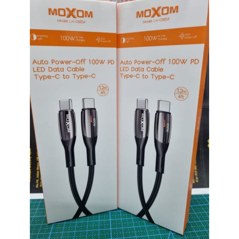 🟡ORIGINAL MOXOM (LX-CB854)🟡AUTO POWER-OFF 100W PDLED DATA CABLETYPE -C TO TYPE -C | Shopee Malaysia