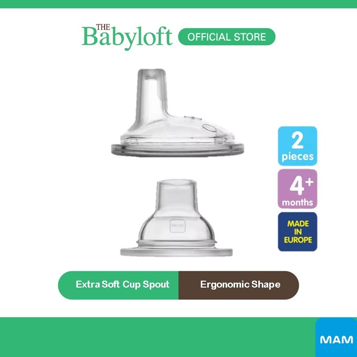 MAM Extra Soft Cup Spouts 4+ Months with SkinSoft Silicone Teat Fits ...