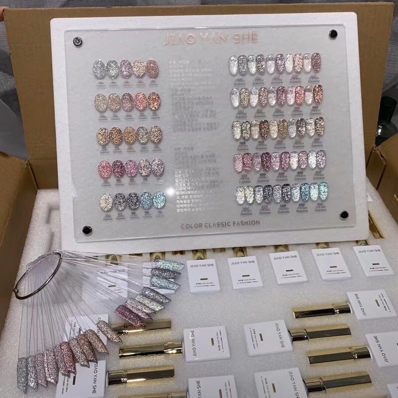 Jiao Yan She 胶研社 25色 荧火碎钻 2.0 gel color 25 colors set | Shopee Malaysia