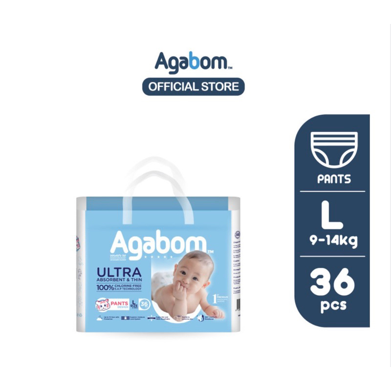 [Agabom] 100% SAP Ultra Thin Baby Diaper Pants (Pants M-XXL) | Shopee ...