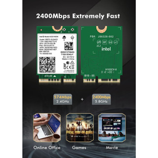 INTEL WI-FI 6E AX211NGW Tri Band 2.4G/5G/6Ghz Wireless Network Wifi ...