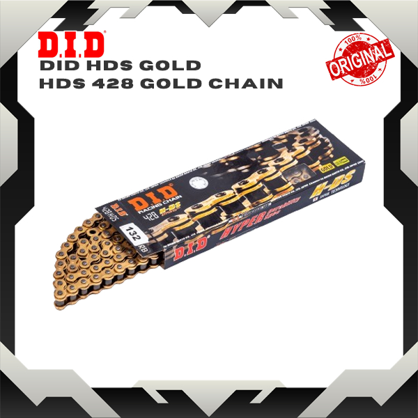 DID CHAIN HDS 428 114L 122L 132L GOLD CHAIN 100% ORIGINAL DID RANTAI ...