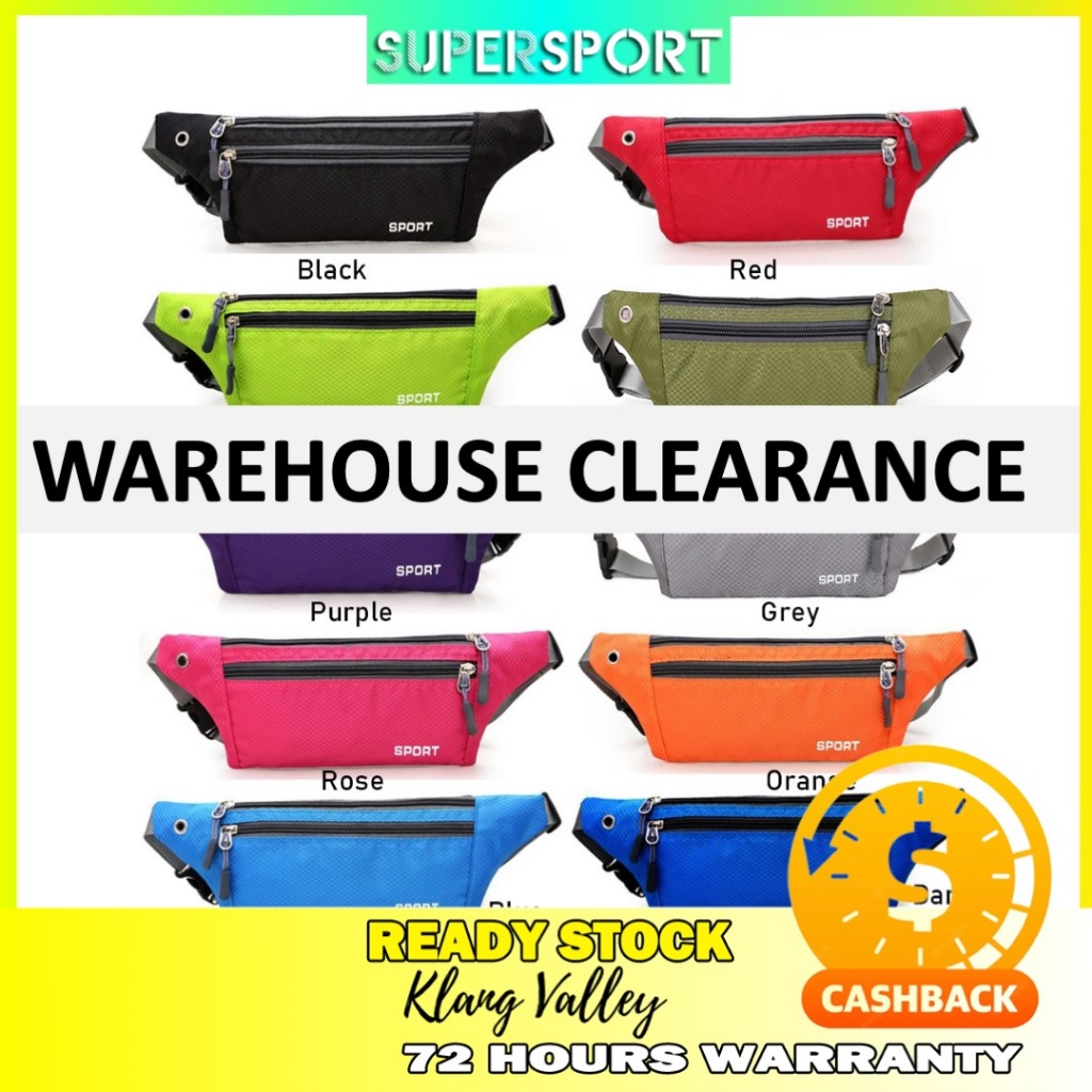 3 Zipper Pockets Waist Bag Waterproof Running Jogging Sports Waist ...