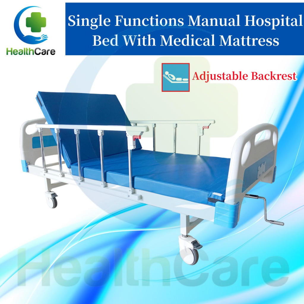 Manual Hospital Bed 1 Function (M01) With Mattress + Dining Table ...