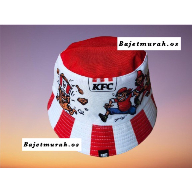 KFC X UJANG X PMC KFC BUCKET HAT / 24k ENAMEL / PIN KFC / TOPI KFC ...