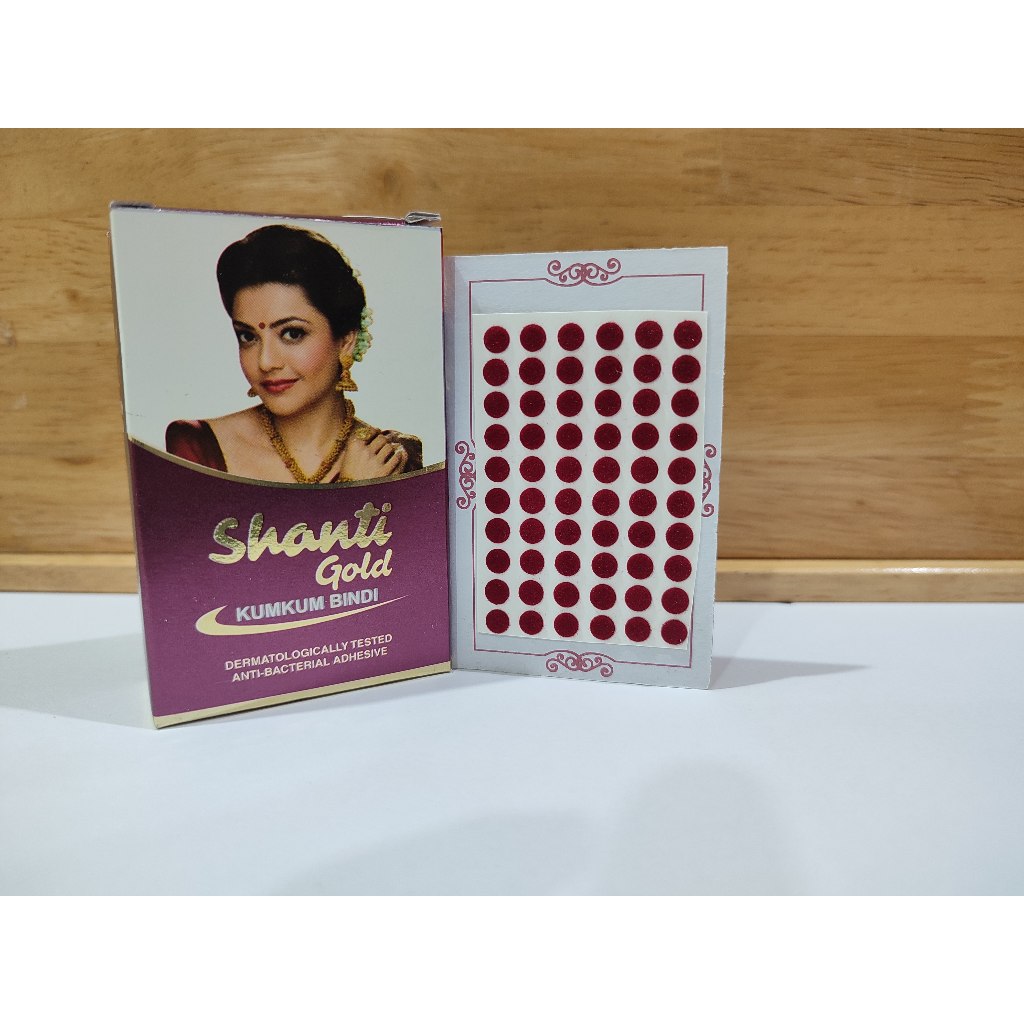 Shanti Gold Premium KumKum Bindi Maroon Box Size 6 - 0.5 Cm | Shopee ...
