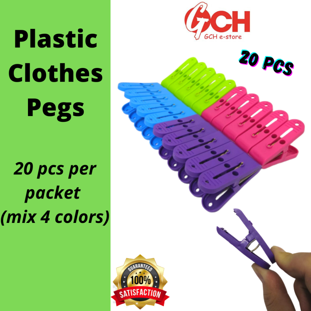20pcs Plastic Clothes Pegs / Clothes Clip / Plastic Clip / Peg Pakaian ...