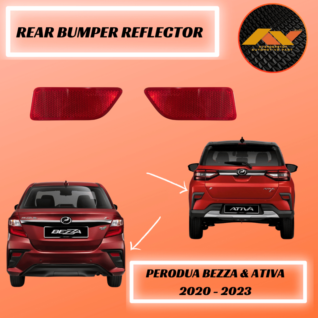 Perodua Bezza & Ativa 2020 - 2023 Rear Bumper Reflector Bumper Belakang ...