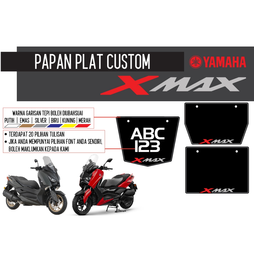 Yamaha XMAX plat 2d PLAT Tanam PLAT CUSTOM XMax | Shopee Malaysia