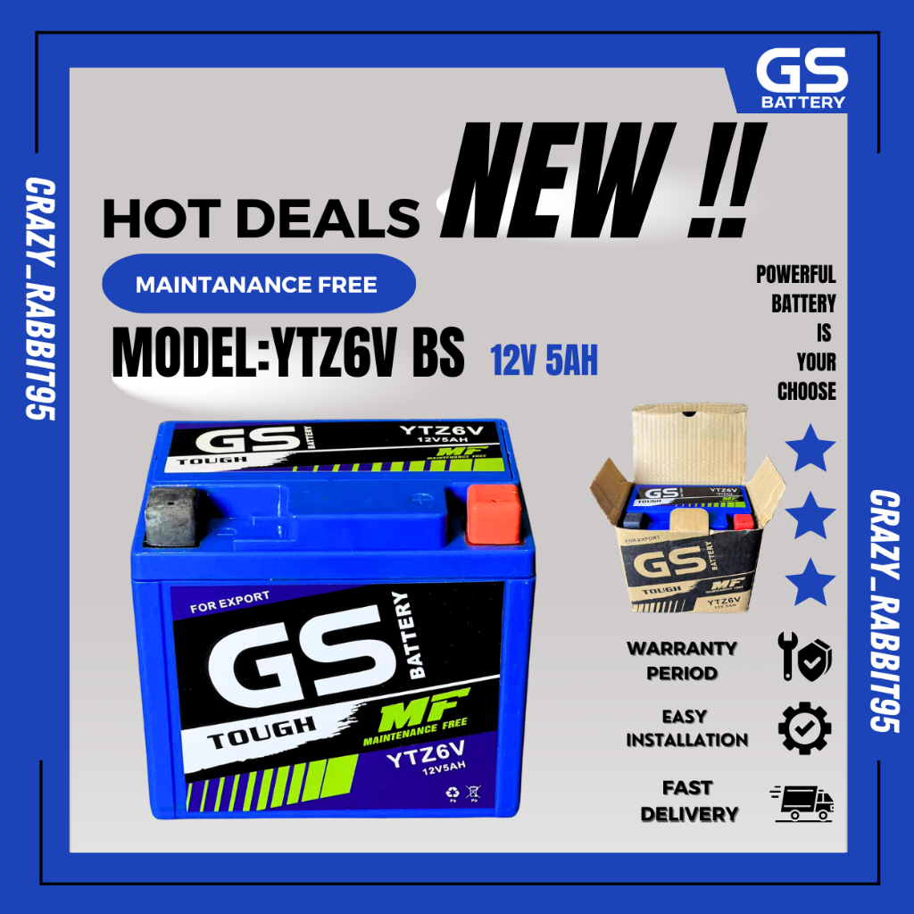 YTZ6 YTZ6V YTX5L YTZ7S GS YUASA BATTERY RS150 CBR 150 VARIO150 AIR ...
