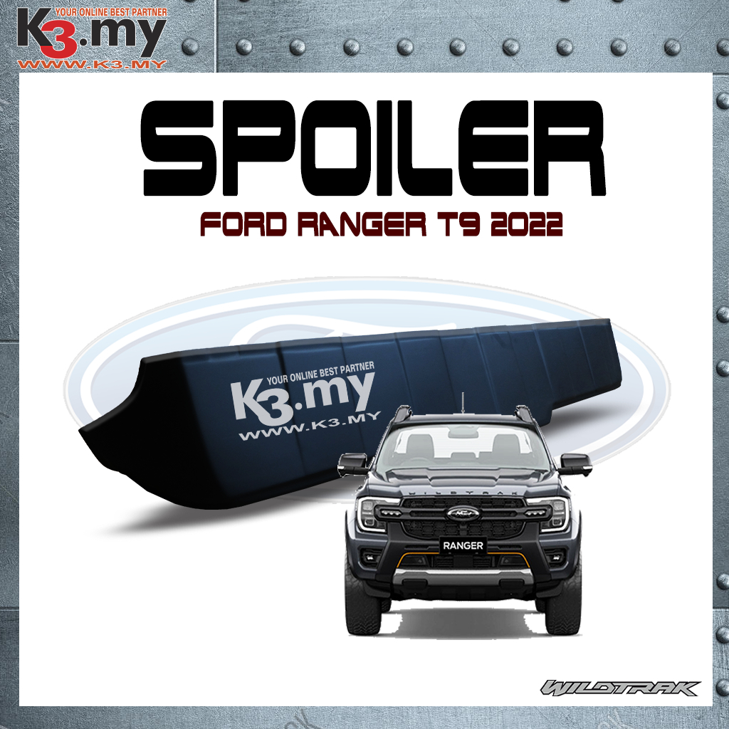 Ford Ranger 2021-2023 T9/XL/XLT/Wildtrak/Raptor Rear AOS Spoiler (Black ...