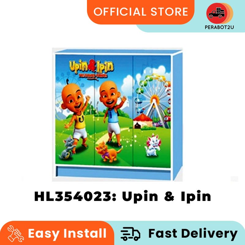 P2U Almari Kartun 3 Pintu / Cartoon Wardrobe / Almari Kanak-Kanak ...