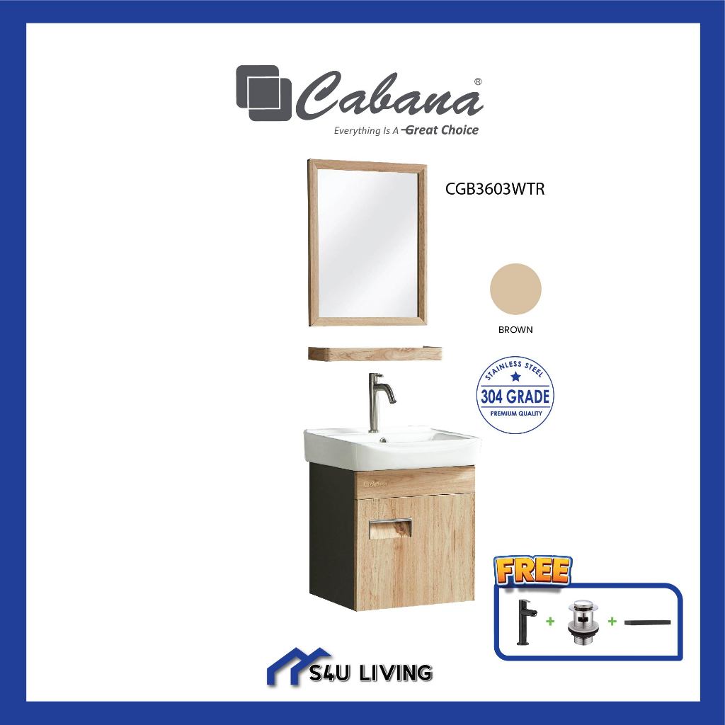CABANA Stainless Steel Cabinet SS304 Material Wood Colour toilet ...