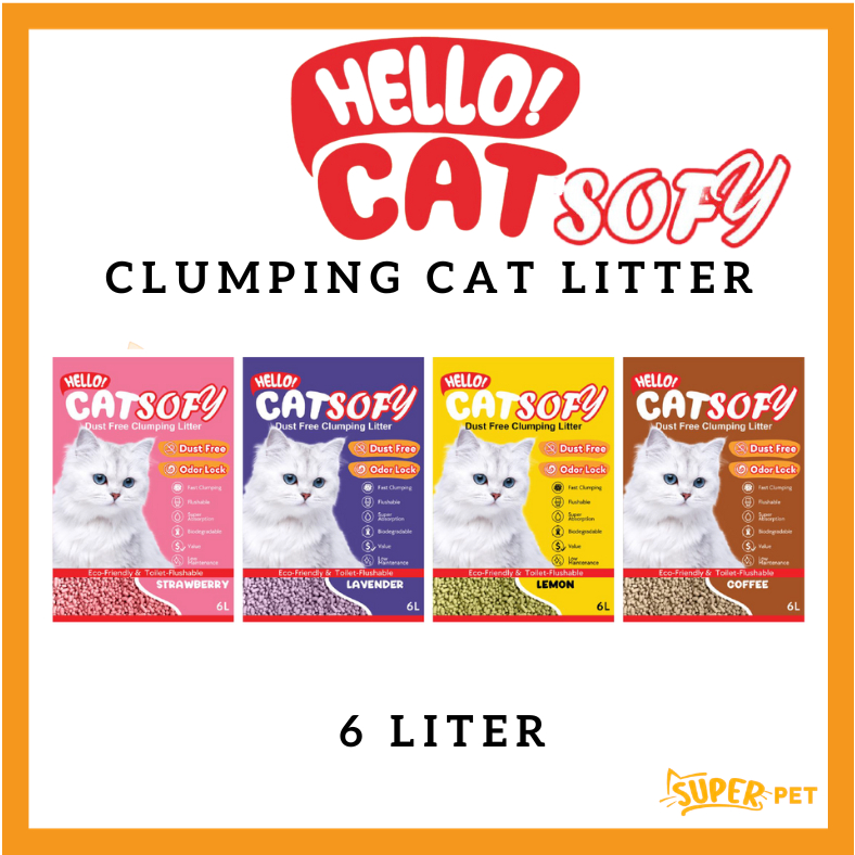 Hello CatSofy Clumping Flushable Cat Litter 6L | Shopee Malaysia
